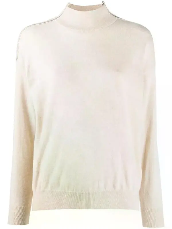 Brunello Cucinelli Cashmere Jumper With Brass Embellishment