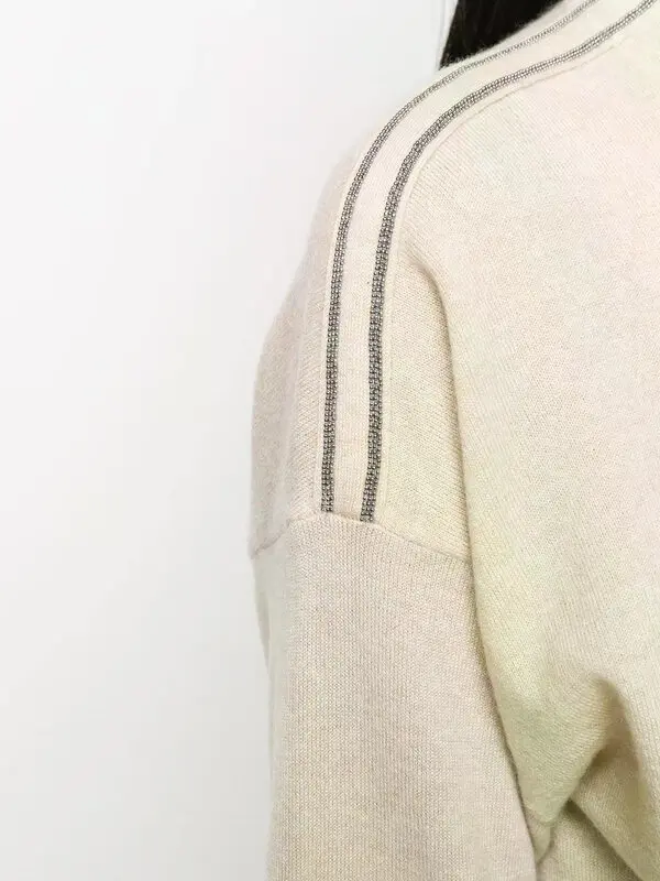 Brunello Cucinelli Cashmere Jumper With Brass Embellishment