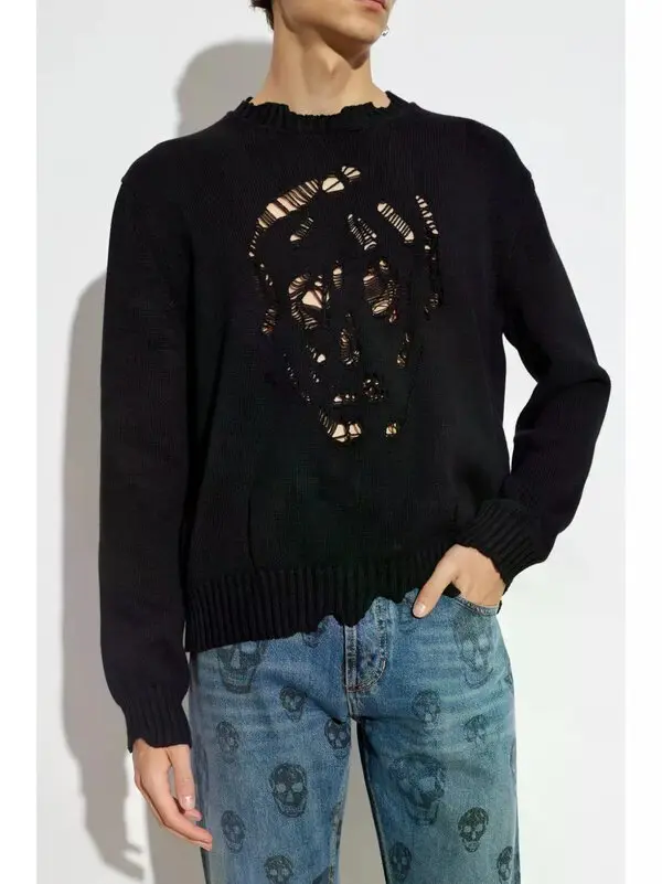 Alexander McQueen Distressed Skull Sweater