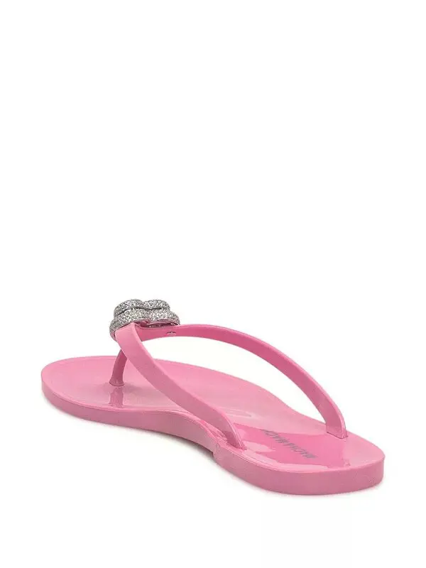 Mach & Mach Double-hearted Flip Flops - Pink