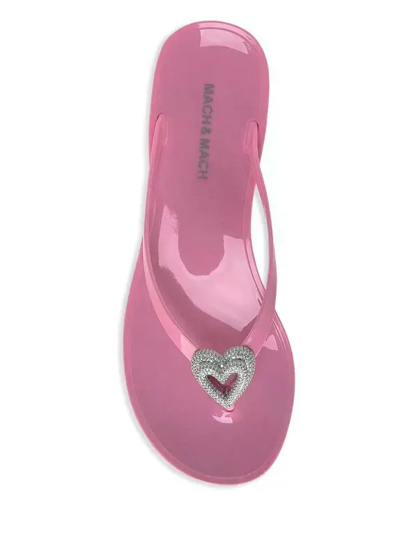 Mach & Mach Double-hearted Flip Flops - Pink