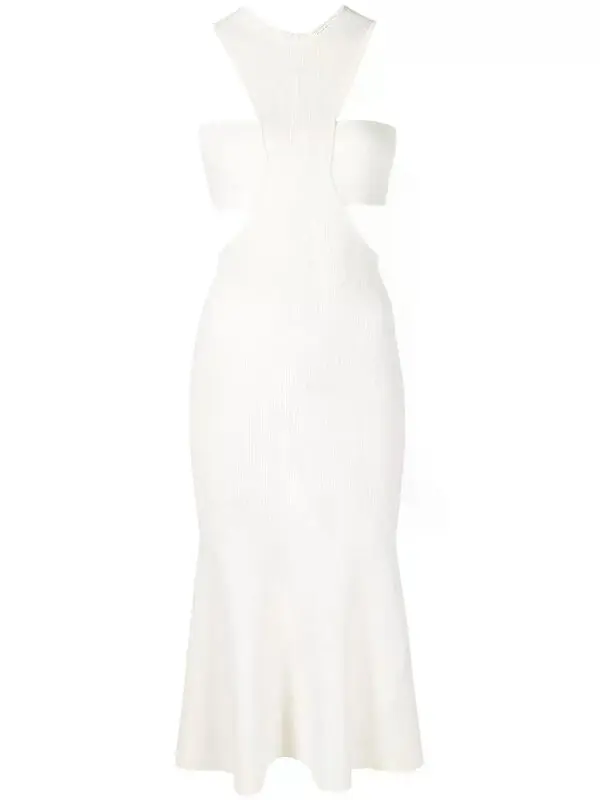 Alexander McQueen Slashed Harness Rib-knit Dress
