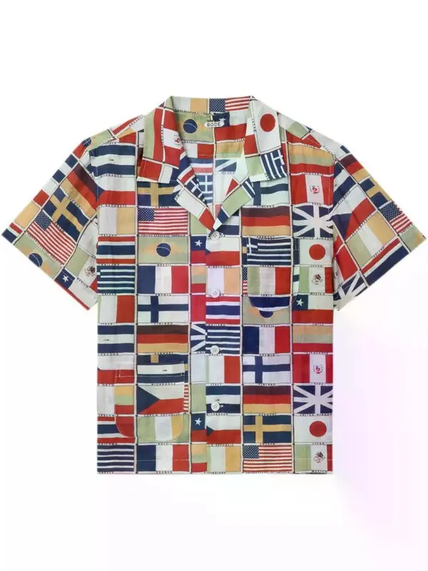 BODE Flag-print Linen Shirt