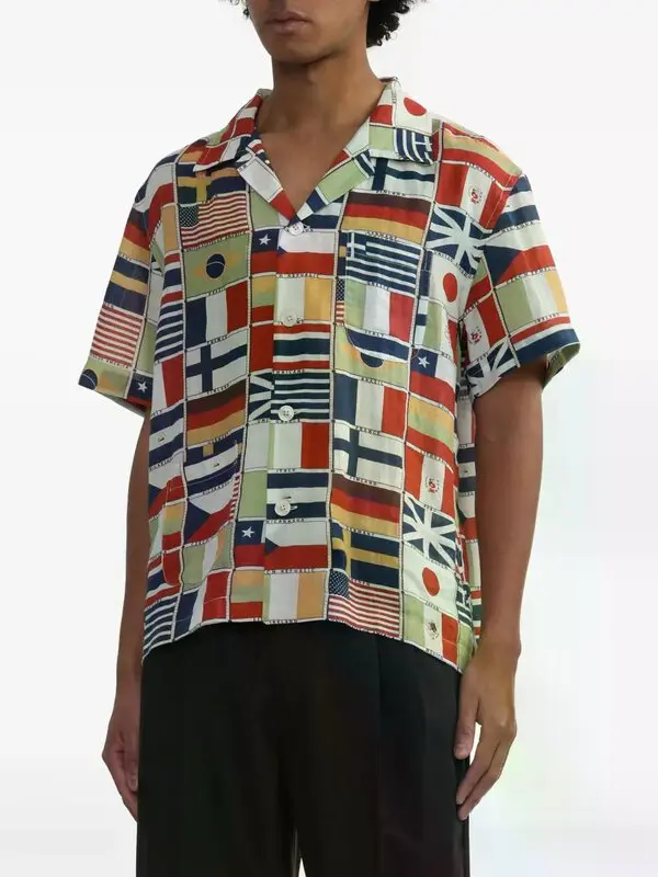 BODE Flag-print Linen Shirt