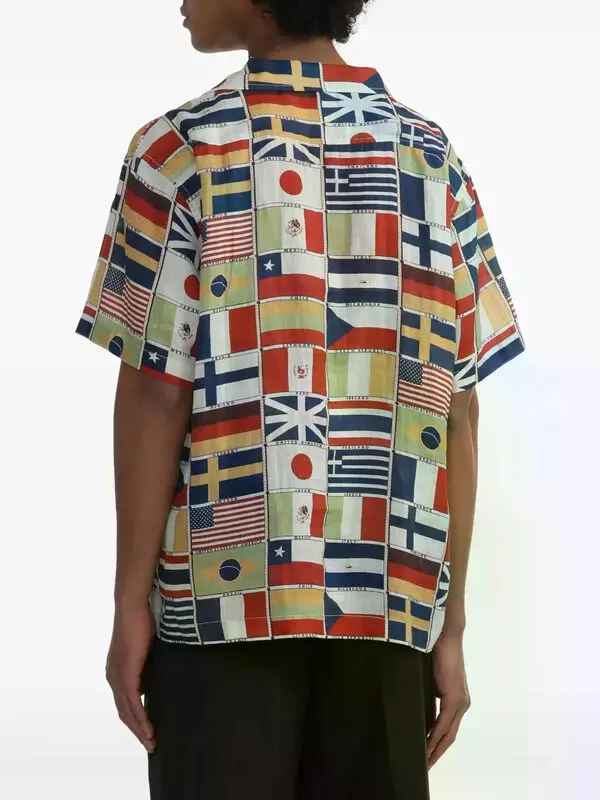 BODE Flag-print Linen Shirt