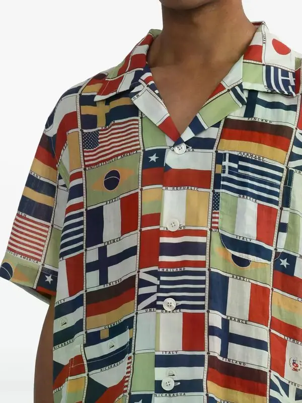 BODE Flag-print Linen Shirt