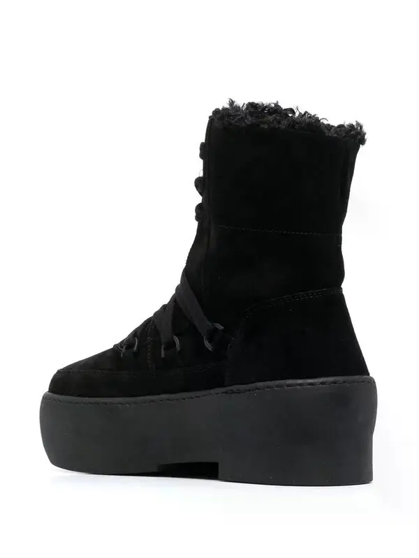 GIABORGHINI Flatform Lace-up Suede Boots