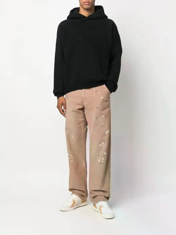 DARKPARK Paint-splatter Patch Pocket Wide-leg Jeans