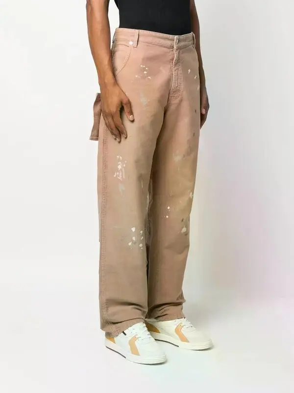 DARKPARK Paint-splatter Patch Pocket Wide-leg Jeans