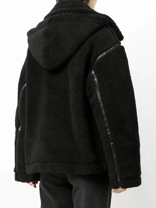 JUUN.J Faux-shearling Oversized Biker Coat