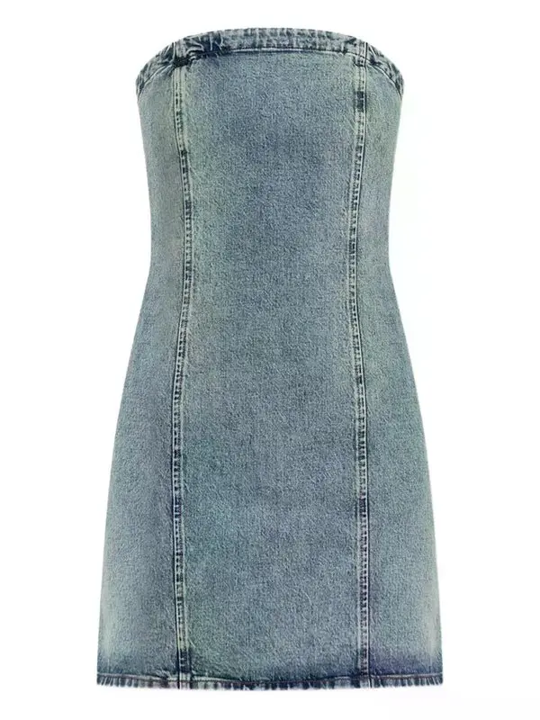GESTUZ Nielle Denim Strapless Dress - Blue