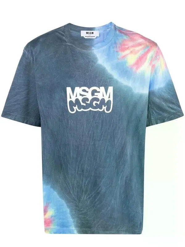 MSGM Logo-print Tie-dye T-shirt