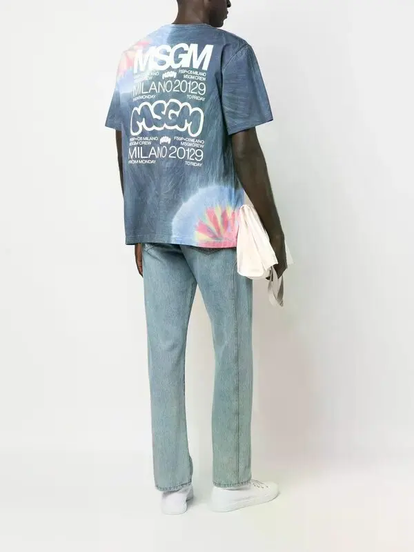 MSGM Logo-print Tie-dye T-shirt