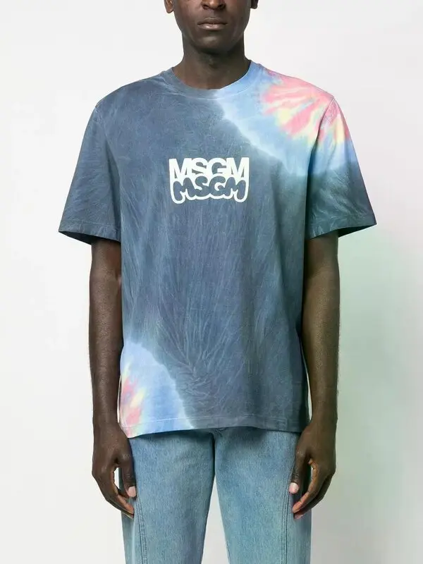 MSGM Logo-print Tie-dye T-shirt