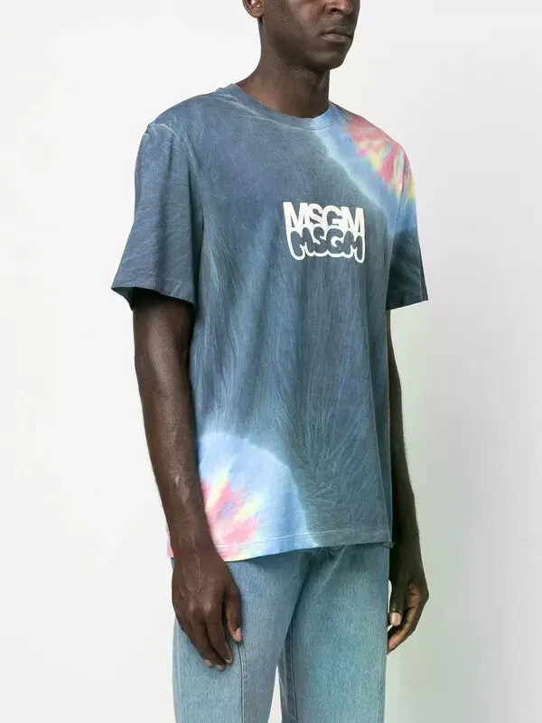 MSGM Logo-print Tie-dye T-shirt