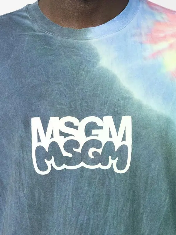 MSGM Logo-print Tie-dye T-shirt