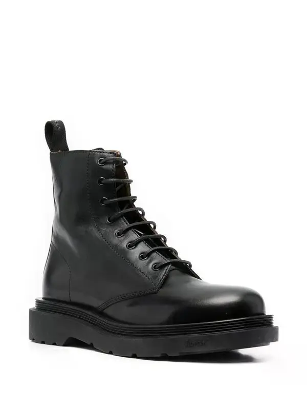 BUTTERO® Chunky Leather Lace-up Boots - Black
