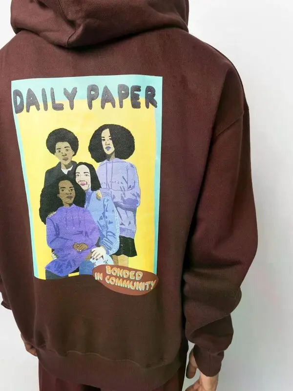 DAILY PAPER Graphic Print Cotton Hoodie