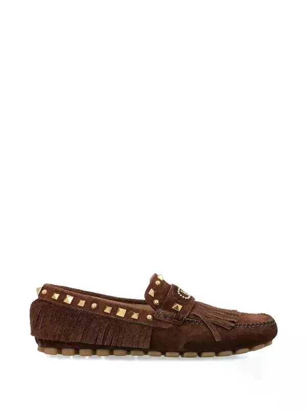 Valentino Garavani Suede Driver Loafers - Brown
