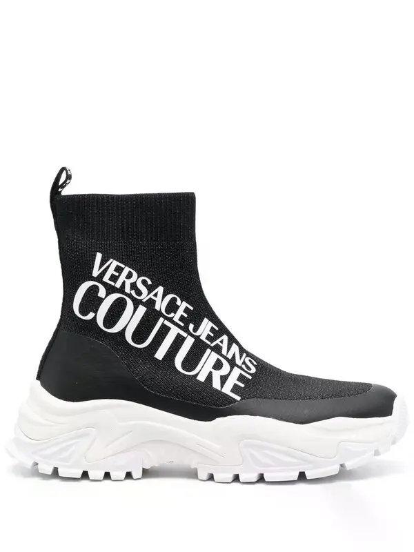 Versace Logo-print Sock-style Sneakers
