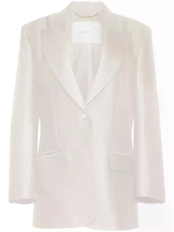 Adam Lippes Wool-silk Radzimire Tux Jacket - White