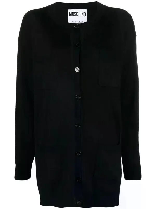 Moschino Monogram-jacquard Virgin Wool Cardigan