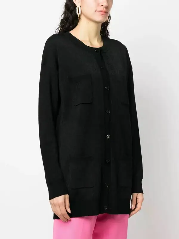 Moschino Monogram-jacquard Virgin Wool Cardigan