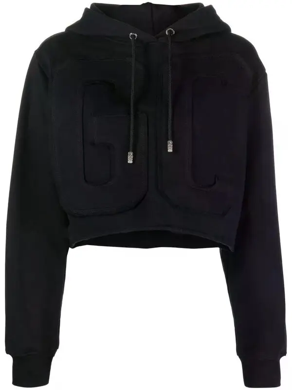 Gcds Logo Patch Cropped Hoodie