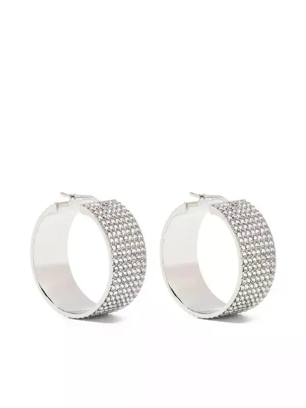 Amina Muaddi Crystal-embellished Hoop Earrings - Silver