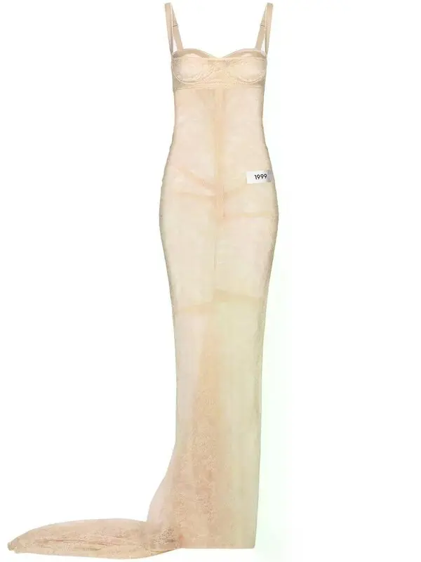 Dolce & Gabbana Floral-lace Maxi Dress - Neutrals