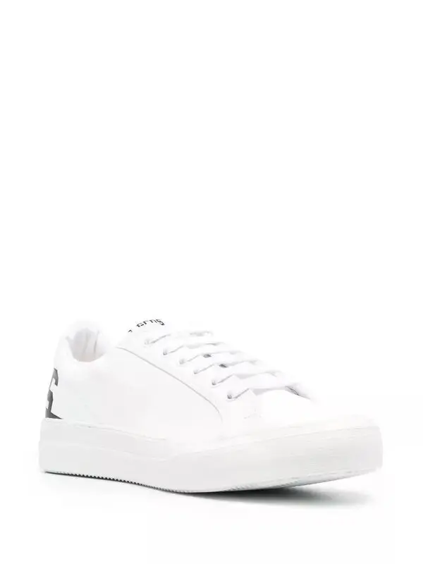 Gcds Logo-print Leather Sneakers