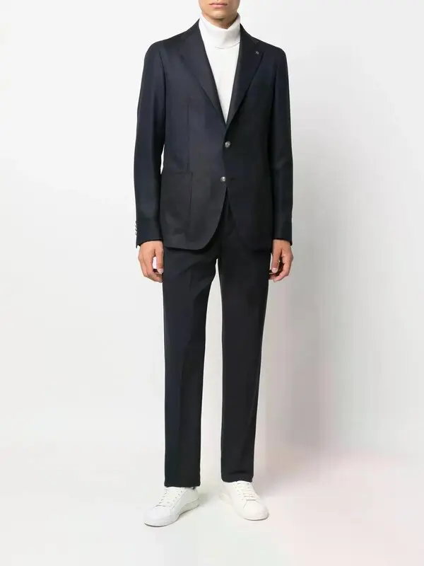 Tagliatore Virgin Wool Single-breasted Blazer - Blue