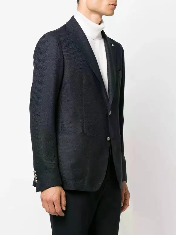 Tagliatore Virgin Wool Single-breasted Blazer - Blue