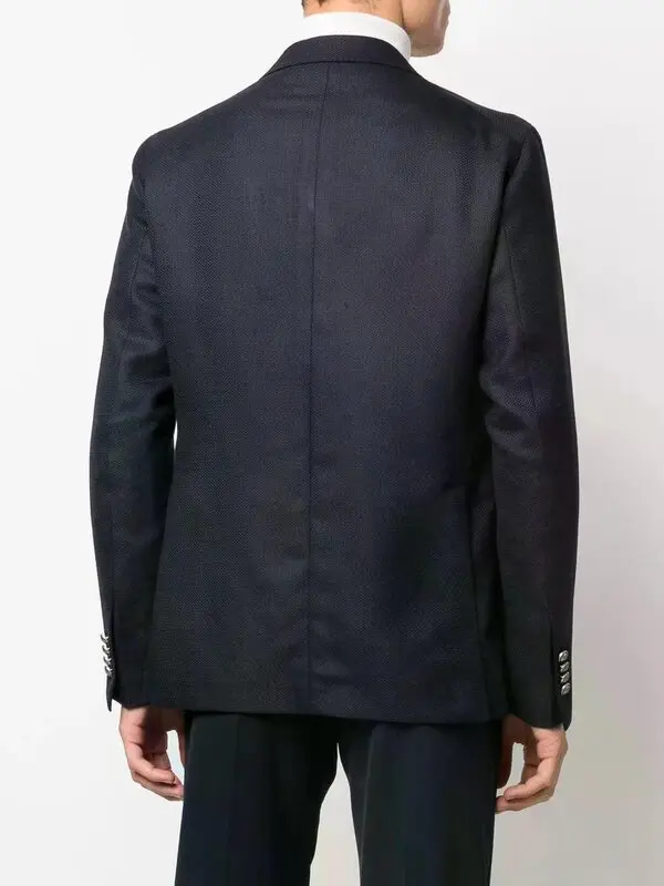 Tagliatore Virgin Wool Single-breasted Blazer - Blue
