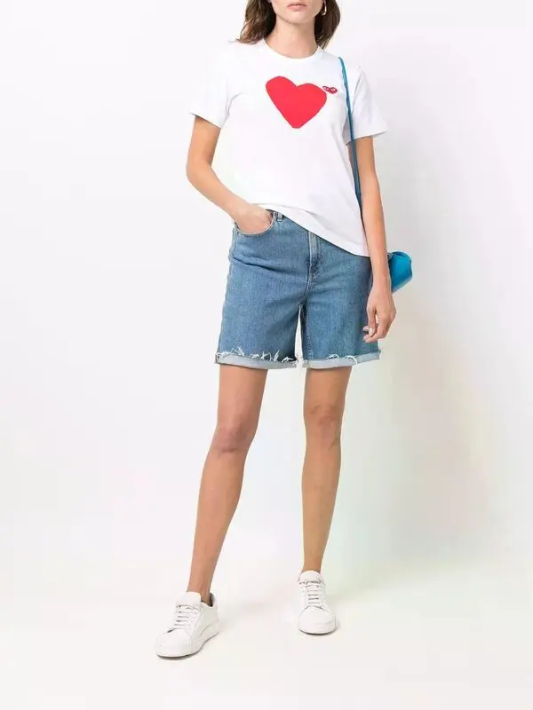 Play Comme Des Garcon Signature Heart Logo-patch T-shirt
