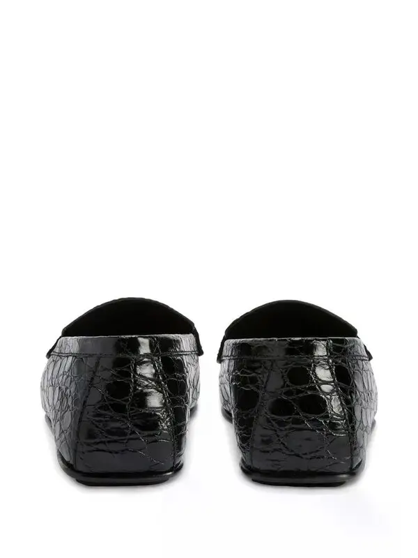 GIUSEPPE ZANOTTI Cristophe Crocodile-embossed Loafers - Black