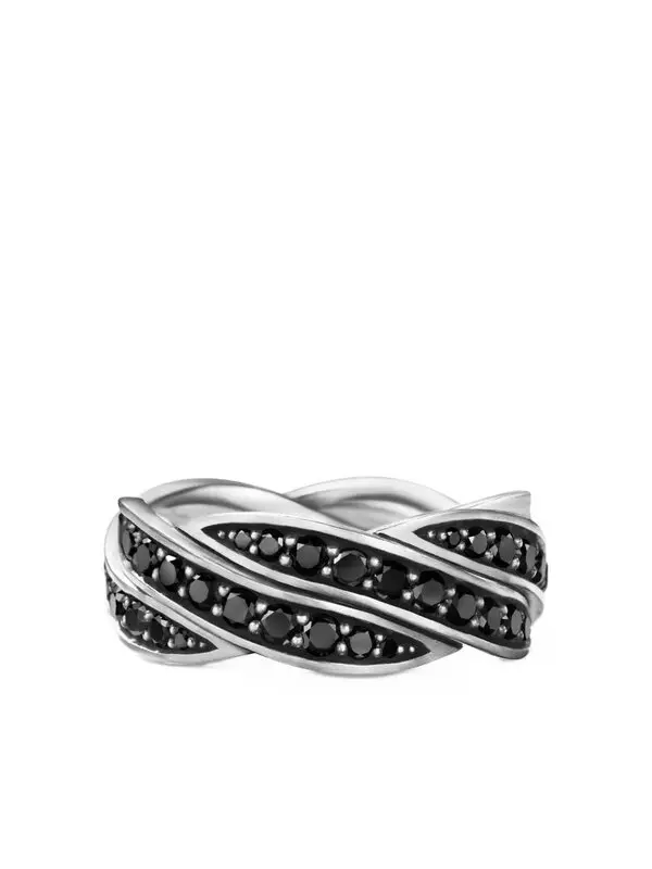 David Yurman Sterling Dy Helios Diamond Band Ring - Silver
