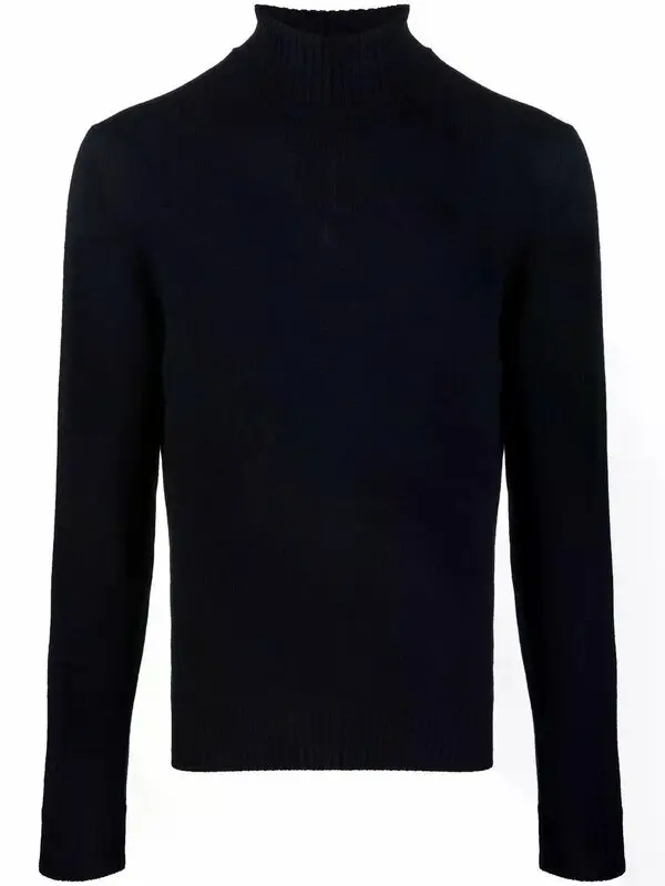 DELL'OGLIO Roll-neck Rib-trimmed Jumper - Blue