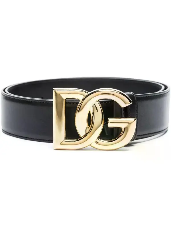 Dolce & Gabbana Logo-buckle Leather Belt - Black
