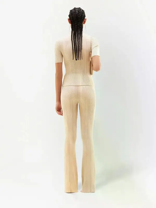 COURREGES Reedition Ribbed Flared Trousers
