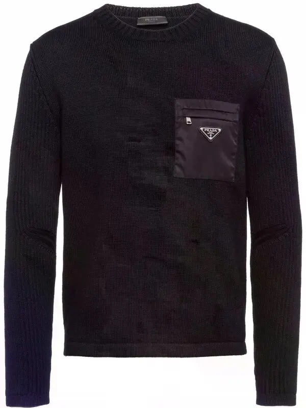 Prada Wool Jumper With Pocket Detail