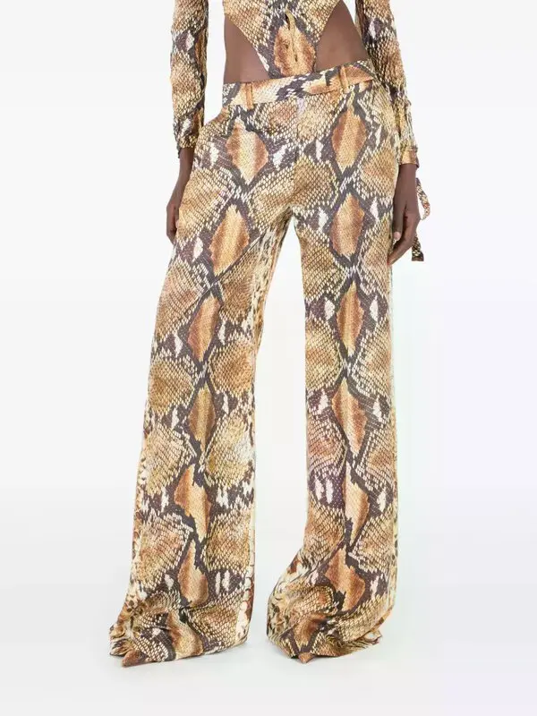 Roberto Cavalli Snakeskin-print Trousers