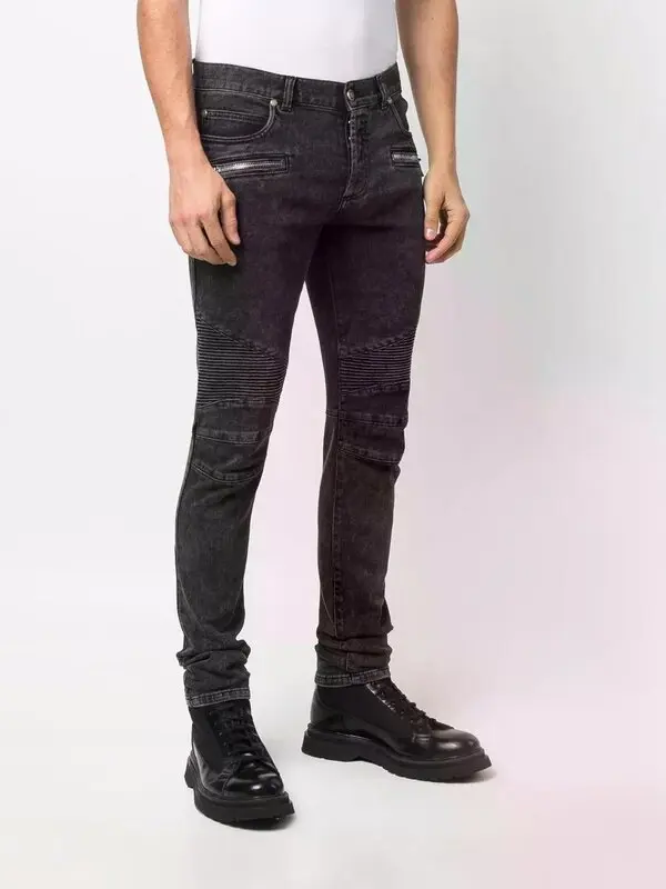 Balmain Ribbed-knee Slim-fit Jeans