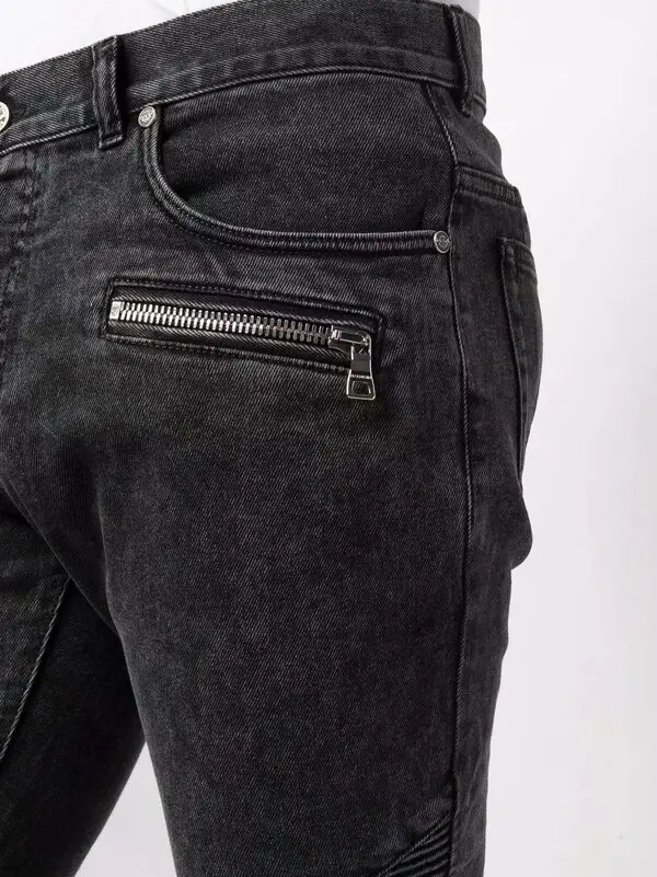 Balmain Ribbed-knee Slim-fit Jeans
