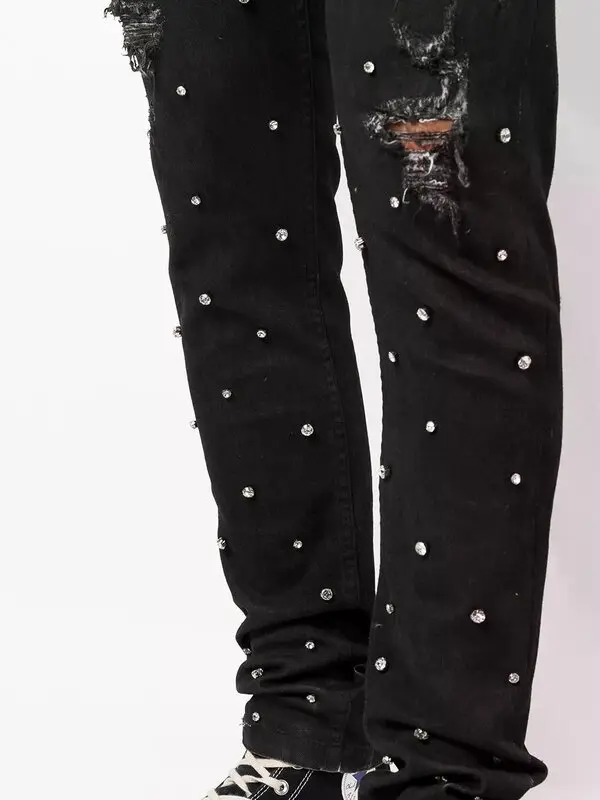 GOD'S MASTERFUL CHILDREN Cassidy Crystal-embellished Ripped Skinny Jeans