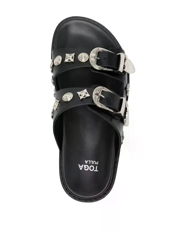 Toga Stud-embellished Leather Sandals