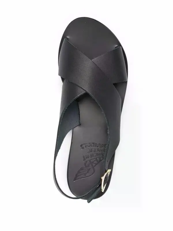 ANCIENT GREEK SANDALS Maria Crossover-strap Sandals - Black