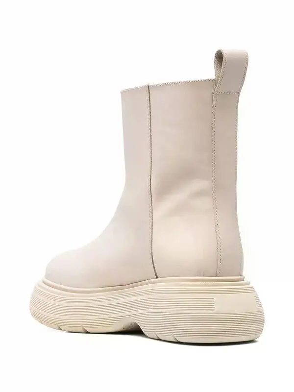 GIABORGHINI Marte Chunky Leather Ankle Boots - Neutrals