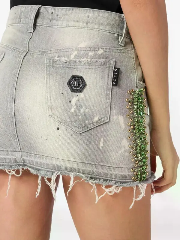 Philipp Plein Crystal-embellished Mini Skirt