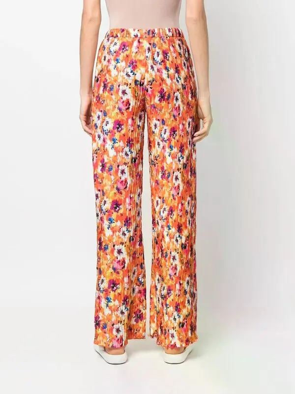MSGM Pleated Floral-print Trousers